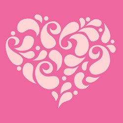 Heart shape fill with petal - outline Royalty Free Vector