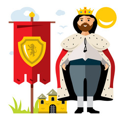 Cartoon color characters people royal family Vector Image
