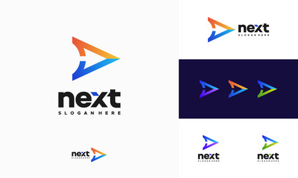 Modern next logo designs concept arrow logo Vector Image
