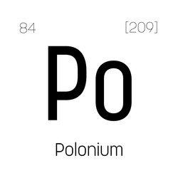 Polonium po periodic table element Royalty Free Vector Image
