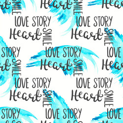 Romantic quote seamless pattern love text print Vector Image