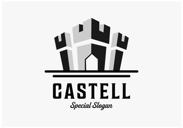 Simple castle logo design inspirations Royalty Free Vector