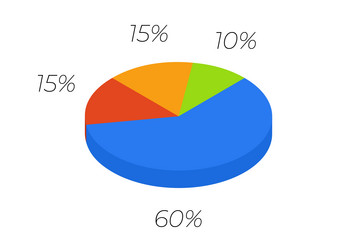 Cycle diagram for infographics 2d pie chart Vector Image