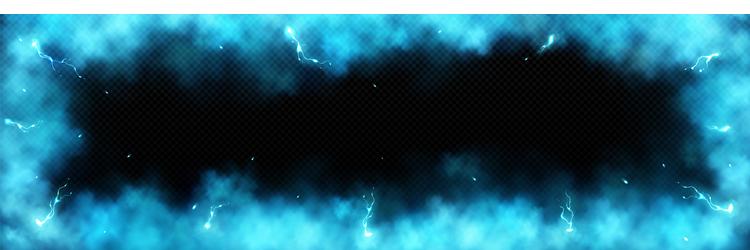 Purple lightning and smoke effect frame background