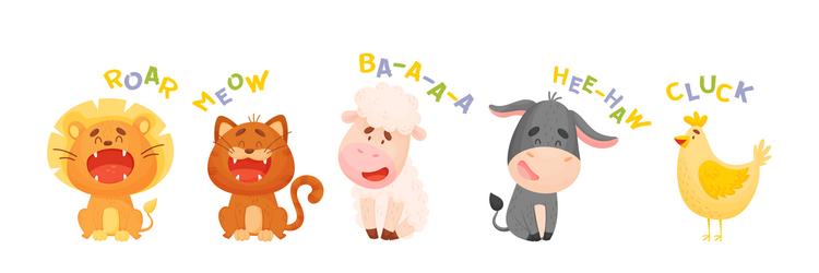 Funny animals talking making noise and sound Vector Image