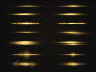 Horizontal light ray flash yellow line Royalty Free Vector