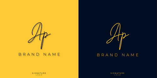 Luxury initial letters ap logo design Royalty Free Vector