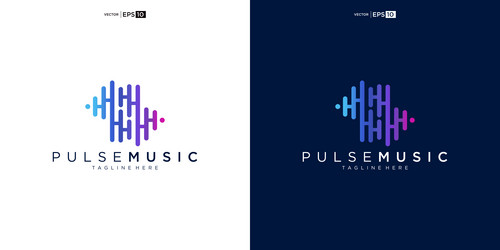Pulse music player logo element Royalty Free Vector Image