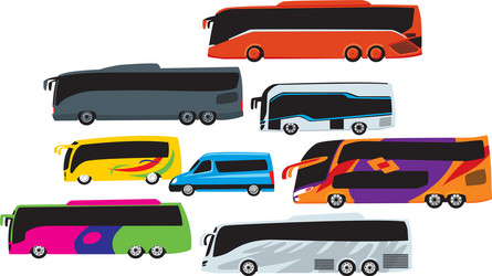 Public transport composition set Royalty Free Vector Image