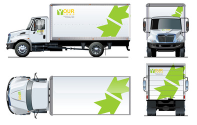 Semi-truck template isolated on white Royalty Free Vector