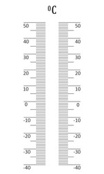 Thermometer scale gauge bar measuring temperature Vector Image