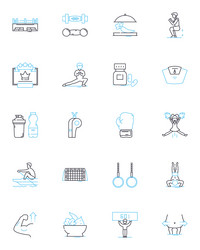 Weightlifting linear icons set strength stamina Vector Image