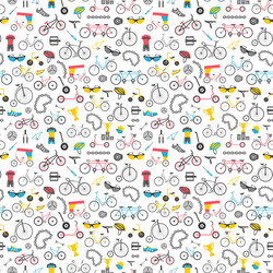 Bicycle seamless pattern colour flat design Vector Image