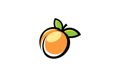 Orange peach icon Royalty Free Vector Image - VectorStock