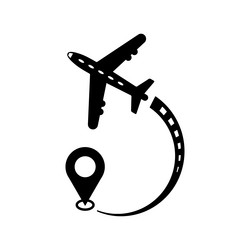 Flight route location icon Royalty Free Vector Image