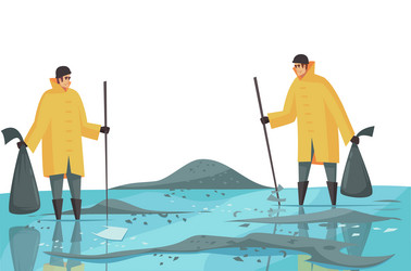 Water waste collectors composition Royalty Free Vector Image