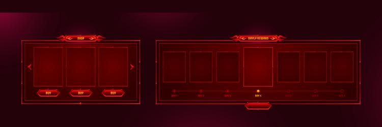 Cartoon set of empty game shop frames Royalty Free Vector