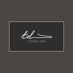 Initial letter td logo - handwritten signature Vector Image