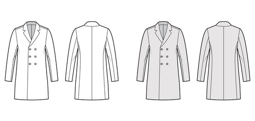 Classic coat technical fashion Royalty Free Vector Image
