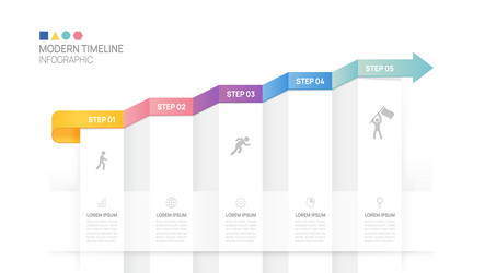 Infographic ladder labels 5 steps to success Vector Image