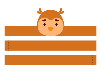 Printable owl paper crown party headband die cut Vector Image