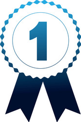 Rosette medal award number one competition Vector Image