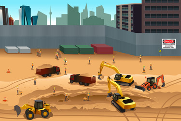 Building construction scene Royalty Free Vector Image