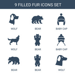 5 fur icons Royalty Free Vector Image - VectorStock