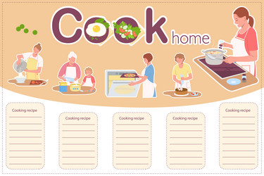 Cooking school banner template lets cook Vector Image