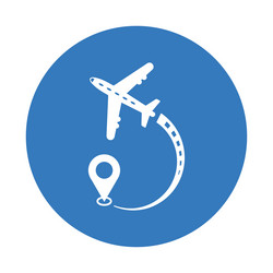 Flight route location icon Royalty Free Vector Image