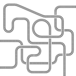 Train railway rail track kids constructor line Vector Image