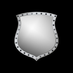 Silver shield Royalty Free Vector Image - VectorStock