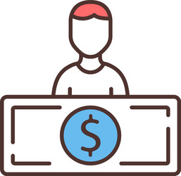 Paycheck approvement rgb color icon Royalty Free Vector