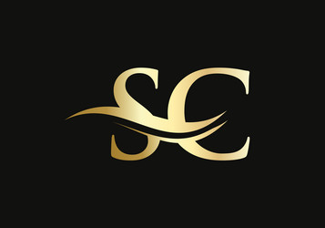 Initial linked letter sc logo design modern Vector Image