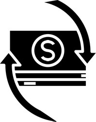 Income black icon concept Royalty Free Vector Image