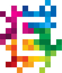 Pixel letter e logo icon design Royalty Free Vector Image