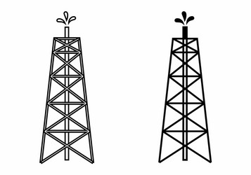 Oil derrick industrial design Royalty Free Vector Image