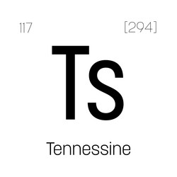 Tennessine ts periodic table element Royalty Free Vector