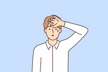 Unhealthy man suffer from heatstroke Royalty Free Vector