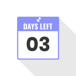 3 days left countdown sales icon days left Vector Image