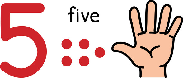 5 kids hand showing number five hand sign Vector Image