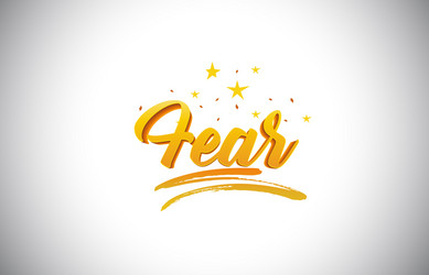 Fear word text with golden stars trail Royalty Free Vector