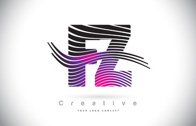 Fz f z logo letters with red and black colors Vector Image