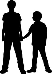 Silhouette Two Brothers Vector Images (over 130)