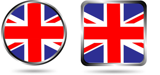 United kingdom england uk flag button Royalty Free Vector
