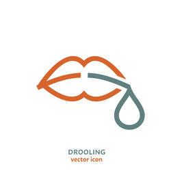 Drooling linear icon pictogram symbol excessive Vector Image