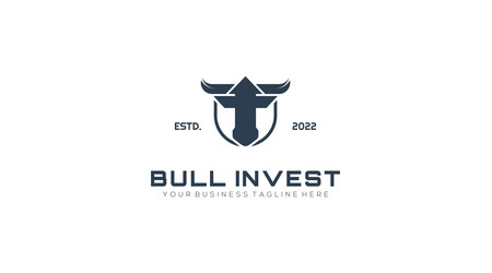 Financial bull logo design trade bull chart Vector Image