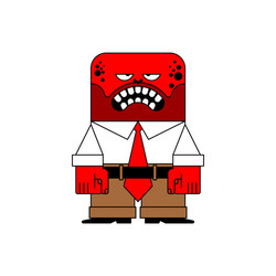 Anger red man evil worker angry red boss Vector Image