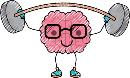 Brain cartoon with glasses and light bulb on top Vector Image