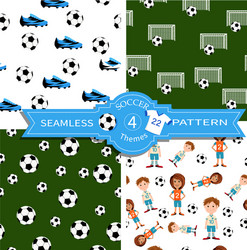 Seamless pattern of dogs play soccer Royalty Free Vector